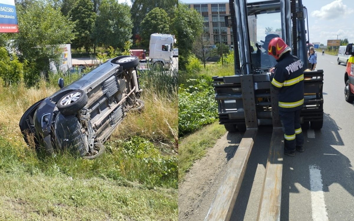 FOTO// Trei persoane implicate într-un accident rutier la Șcheia